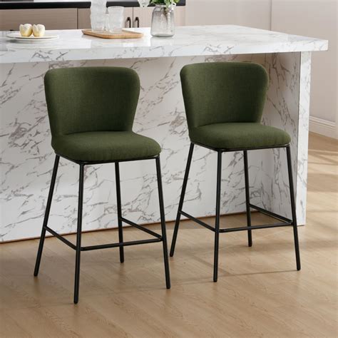 Wahson Modern Bar Stools Set Of 2 Kitchen Counter Chairs With Comfy