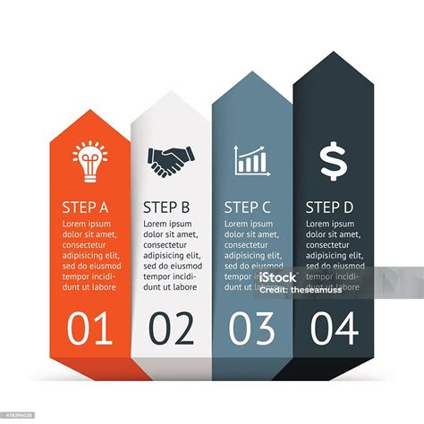 벡터 화살표 인포그래픽 템플릿을 도표 그래프 프리젠테이션 및 차트별 2015년에 대한 스톡 벡터 아트 및 기타 이미지 2015년 3차원 형태 4 Istock