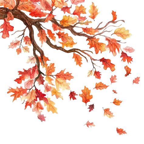 10 Falling Autumn Leaves Clipart L Oak Tree Branch Fall Decor L  Digital Download L Printable