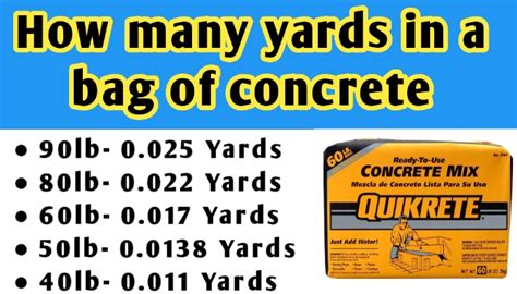 How Many Yards In A Bag Of Concrete Civilhow