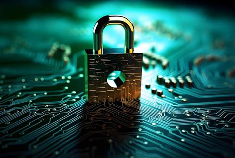 premium photo a padlock on a circuit board