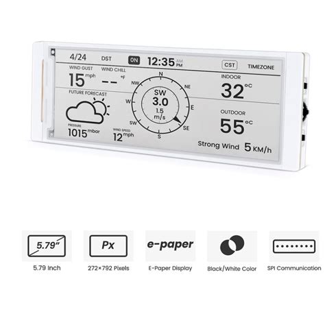 Buy Elecrow Crowpanel Esp32 579” E Paper Hmi Display With 272792