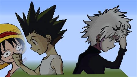 Minecraft Anime Pixel Art Grid