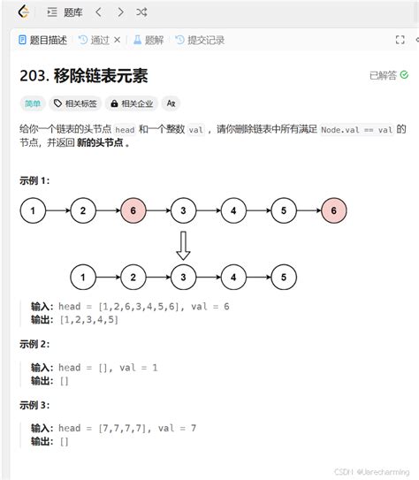 Leetcode题解 203移除链表元素 Csdn博客
