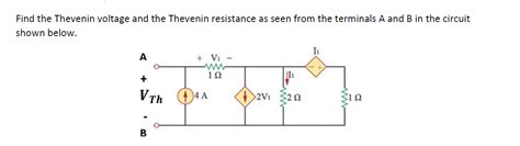 Solved Find The Thevenin Voltage And The Thevenin Resistance Chegg Com