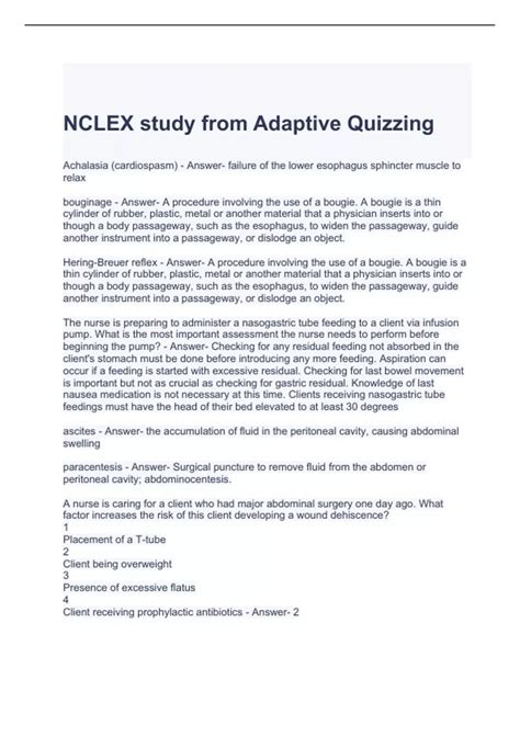 Nclex Study From Adaptive Quizzing With Complete Solutions Elsevier