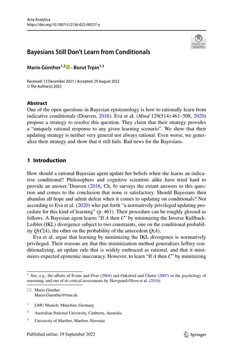 pdf bayesians still don t learn from conditionals