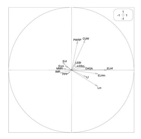 Correlations On The Second Plane Correlation Circle Of Indicators On