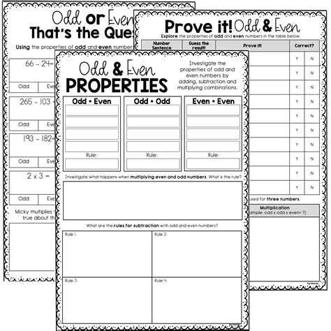 Properties Of Odd And Even Numbers Worksheets Top Teacher
