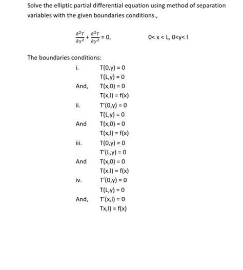 Solved Solve The Elliptic Partial Differential Equation Chegg