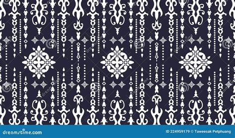 Curve Pattern Flowing Along The Line Fabric Pattern Textile Style Ep 21 Stock Vector