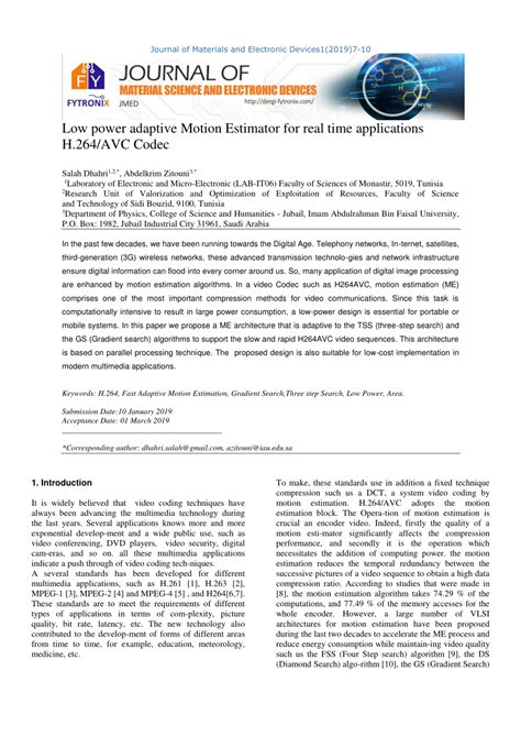 pdf low power adaptive motion estimator for real time applications h