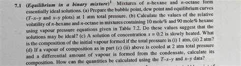 solved 7 1 equilibrium in a binary mixture 1 mixtures of