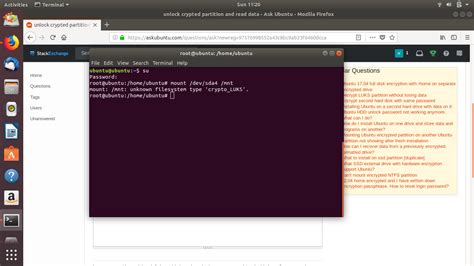 Dual Boot Unlock Encrypted Partition And Read Data Ask Ubuntu