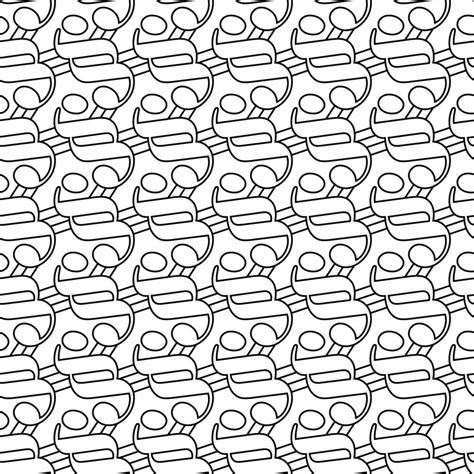 Curve Lines Pattern Abstract Background Vector Art Seamless Monochrome