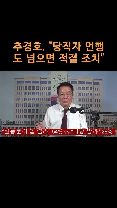 송국건tv 추경호 당직자 언행 도 넘으면 적절 조치 Youtube