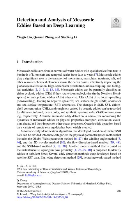 Pdf Detection And Analysis Of Mesoscale Eddies Based On Deep Learning