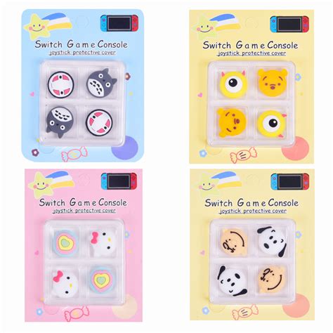 업마켓 닌텐도 스위치 라이트 조이콘 캐릭터 키티 스누피 푸 가오나시 토토로 스틱 커버 키 캡 위시버킷