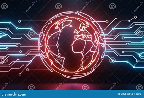 Ai Generated Globe With Interconnected Lines And Dots Abstract Technology Stock