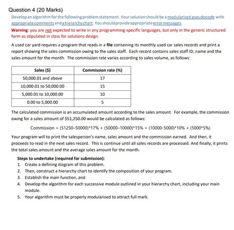 solved question 4 20 marks develop an algorithm for the