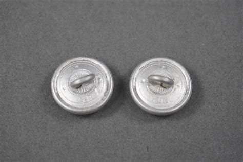 Original German Wwii Aluminum Officerâ€™s 19 Mm Shoulder Board Buttons
