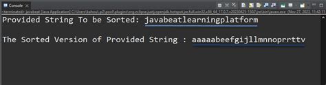 How To Sort A String In Java