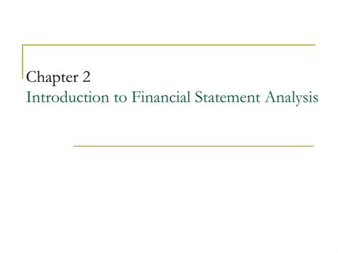 Ppt Chapter 2 Introduction To Financial Statement Analysis Powerpoint Presentation Id 847780