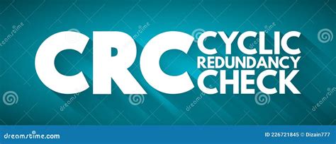 Crc Cyclic Redundancy Check Acronym Technology Concept Background Royalty Free Stock Image