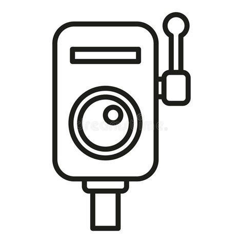 Alarm Button Icon Outline Vector Person Exit Stock Vector