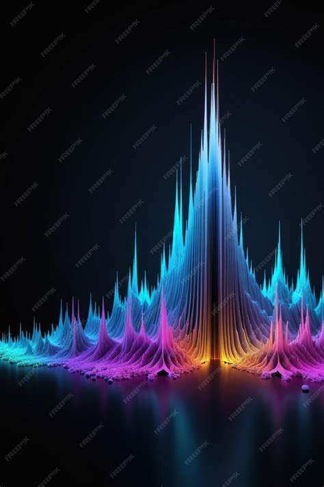 Premium Photo Colorful 3d Audio Spectrum Visualization Vertical