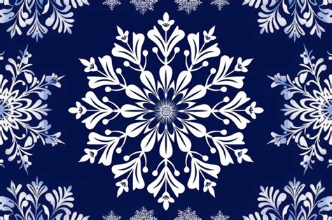 Geometric Snowflake Patterns Premium Ai Generated Image