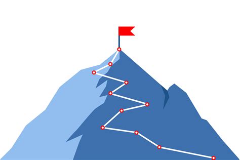 Mountain Climbing Route To Peak Concept Illustration Of Career Top