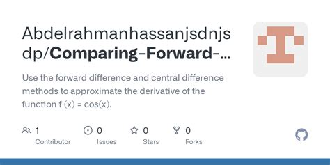 Github Abdelrahmanhassanjsdnjsdpcomparing Forward And Central Difference Methods Use The