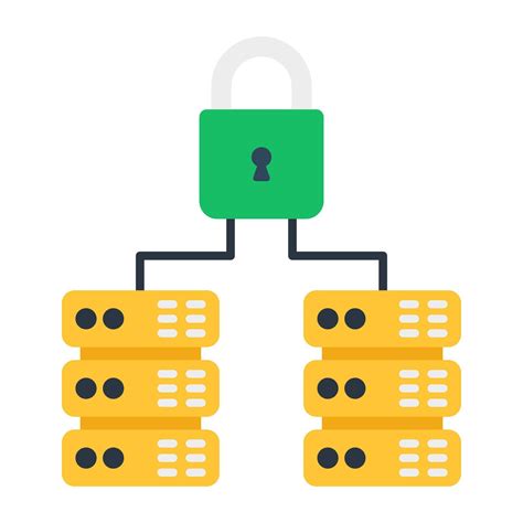 Padlock With Server Flat Design Of Locked Server 41013712 Vector Art