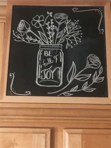 Chalkboard Art With Mason Jar Flowers