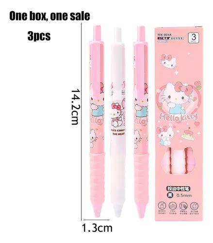3pcs Colorful Kt Cat Cartoon Quick Dry Neutral Pen Mercadolivre