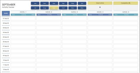 Monthly Activity Tracker Excel Template At Myrtle Jackman Blog
