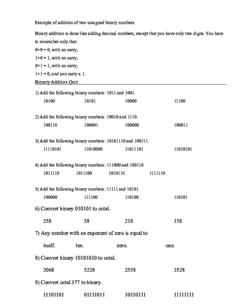Example Of Addition Of Two Unsigned Binary Numbers P Wakhale
