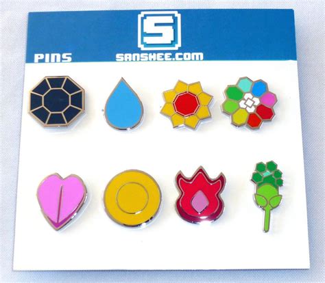 Pokemon Gym Badges Gen 1 Pins Set Of 8 Sanshee Metal Approximately 1 New