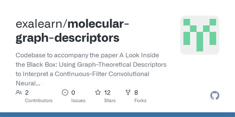Github Exalearnmolecular Graph Descriptors Codebase To Accompany