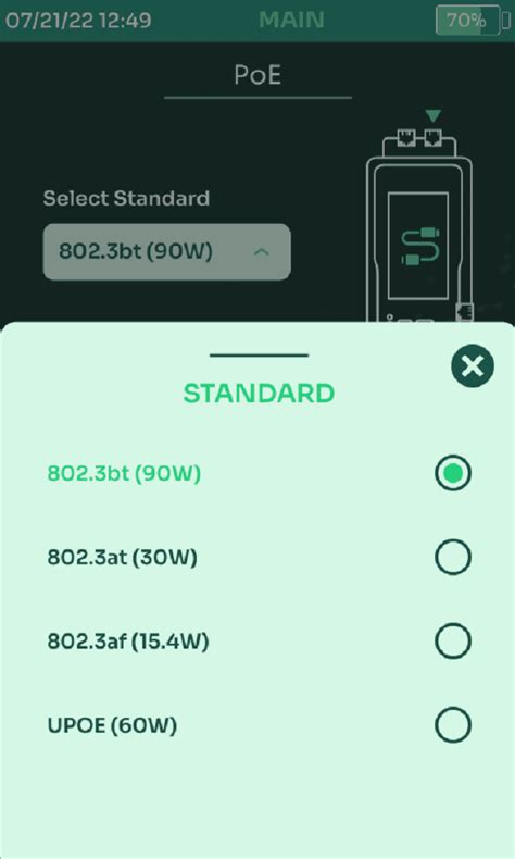 Network Service Assistant Power Over Ethernet Poe Aem Test