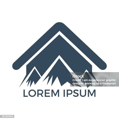 마운틴 하우스 로고 디자인 산 모양 디자인의 로고 추상 지붕 광고에 대한 스톡 벡터 아트 및 기타 이미지 광고 구름 금융