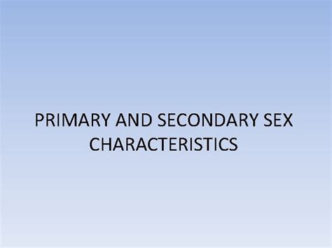 Primary And Secondary Characteristics Of Puberty HEALTH Recap