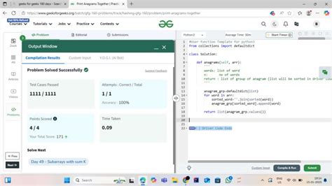 P Bharath Kumar On Linkedin 160daysofproblemsolving Dsa Python Anagrams Rguktnuzvid