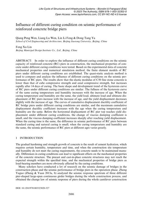 Pdf Influence Of Different Curing Condition On Seismic Performance Of