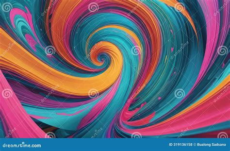A Colorful Spiral Is Shown In This Image With A Blue And Yellow Swirl In The Center Stock