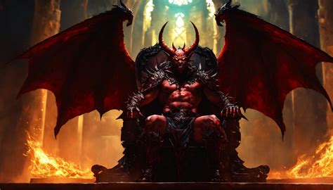 Lexica Demon Monster With Wings Pit Fiend Smirking Sitting On A