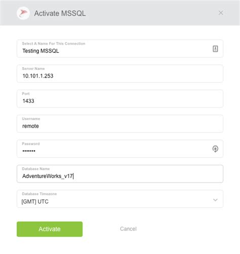 Guide Using Microsoft SQL Server With Databox