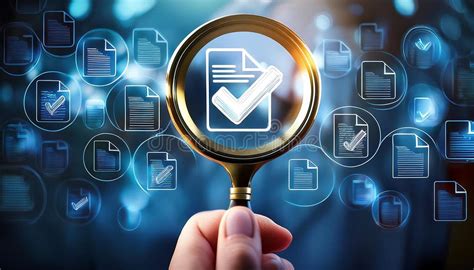 A Hand Holding A Magnifying Glass Over A Document Icon With A Checkmark