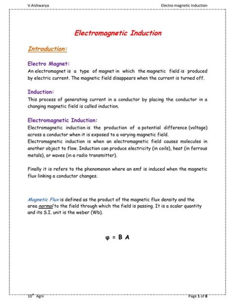 Presentation On Electromagnetic Induction Ppt Science Physics Pptx